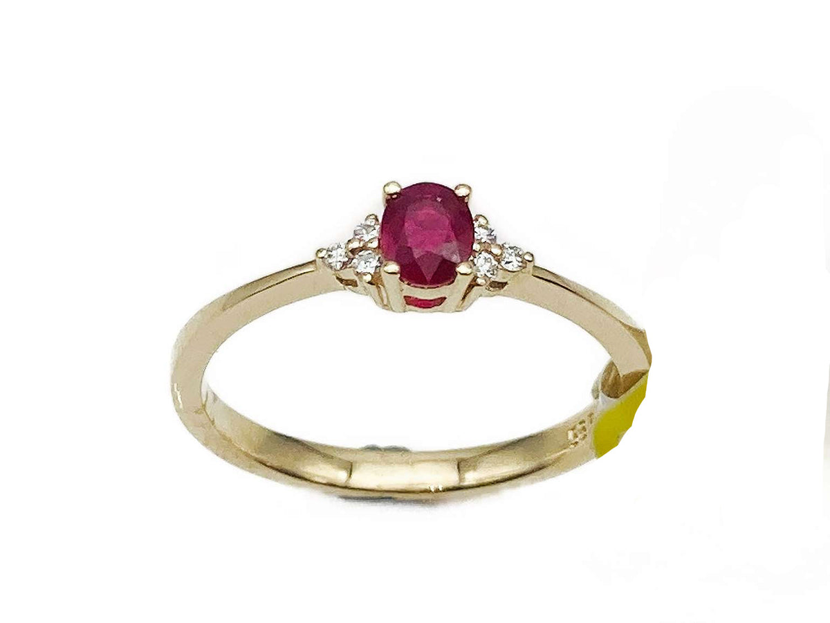 Ring mit echt Rubin & Brillanten | 585/- — Goldschmiede Heberling